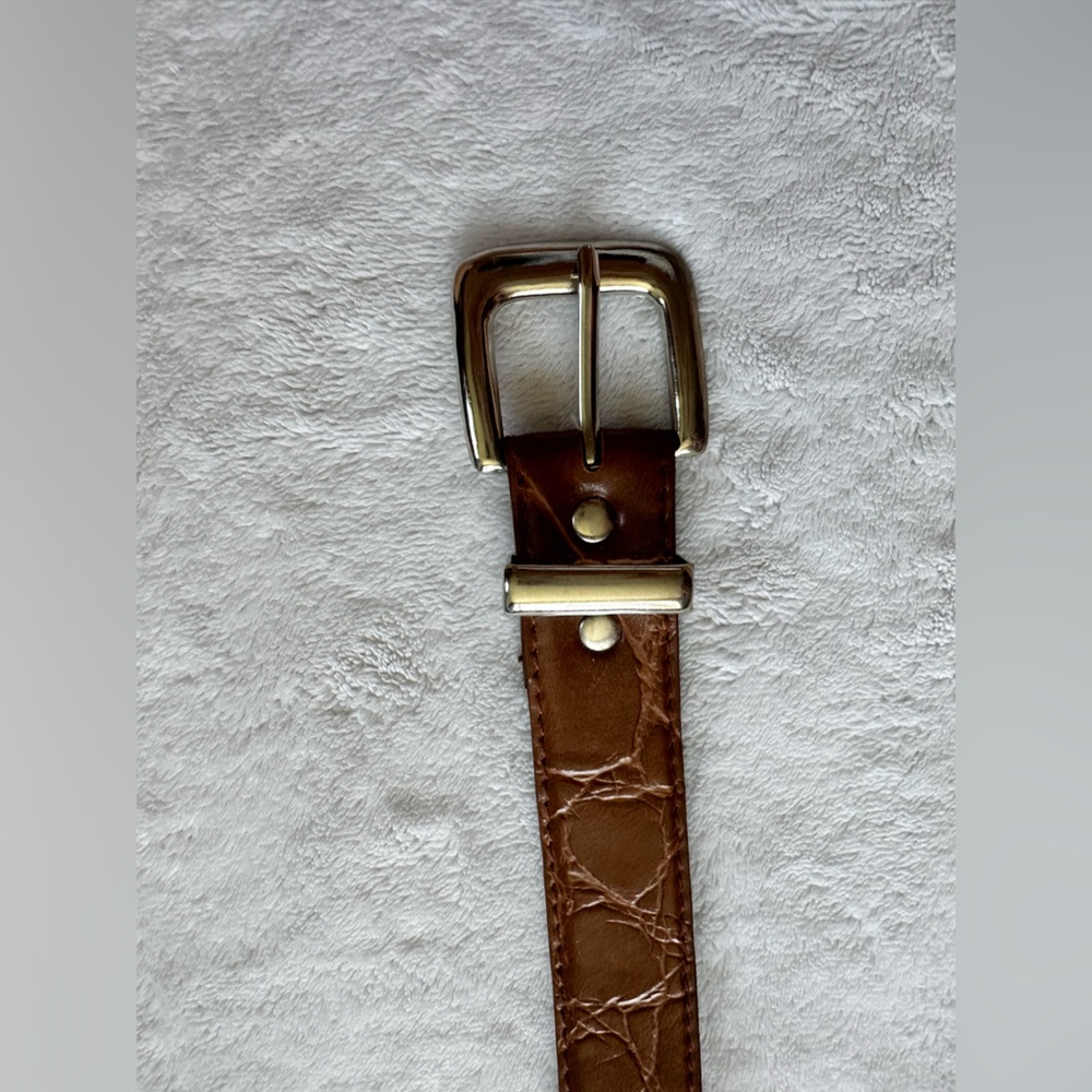 Brown/Gold Texture Belt - Gem